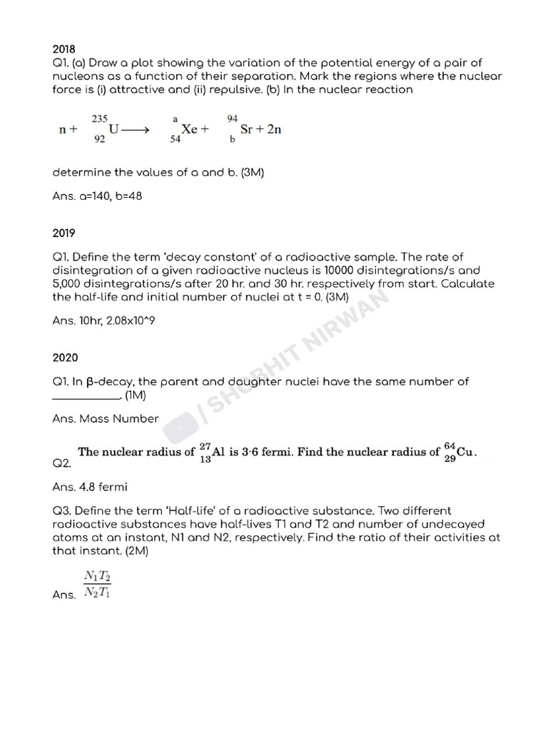 Class 15chapterwise PYQs Shobhit Nirwan | PDF