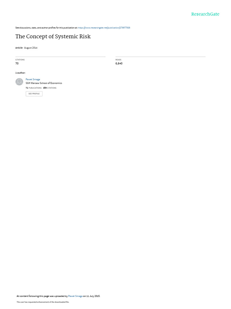 2014systemicrisk Pdf Systemic Risk Risk