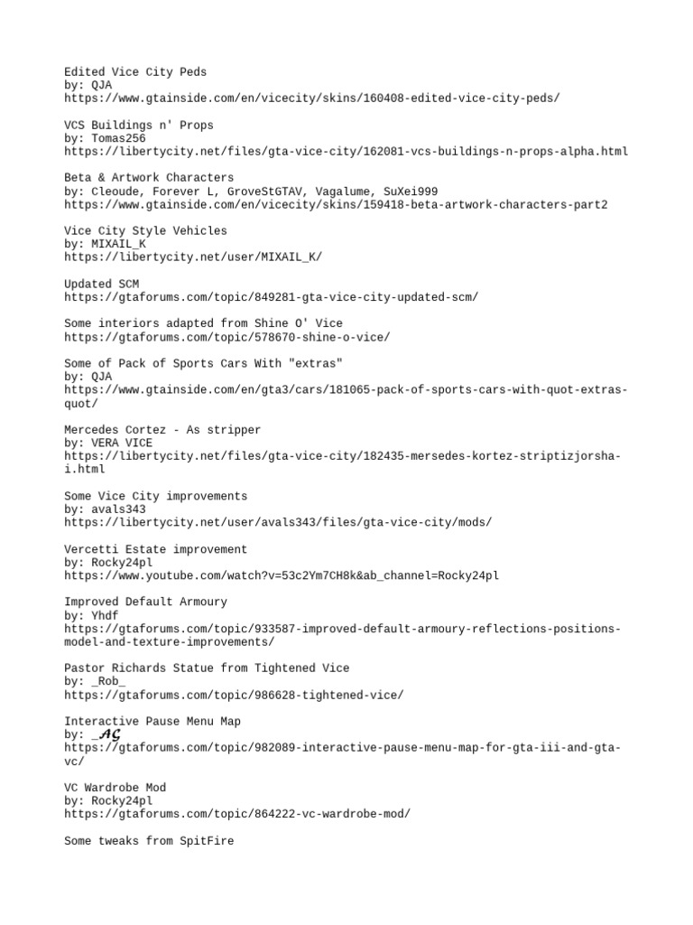 Vice City Modding Resources and Links | PDF