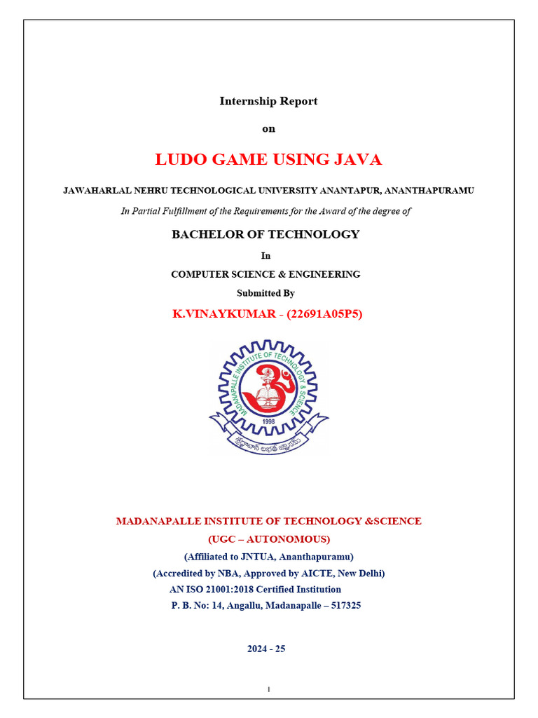 VINAY FINAL REPORT | PDF | Java (Programming Language) | Java Virtual Machine