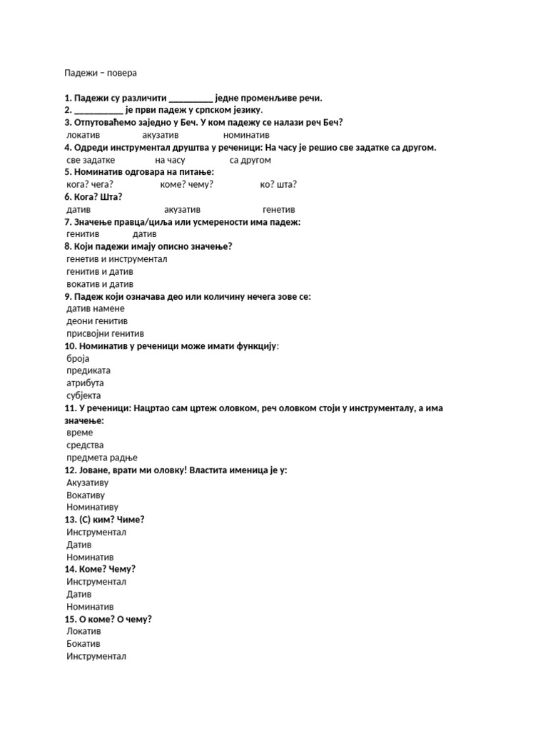Padezi | PDF