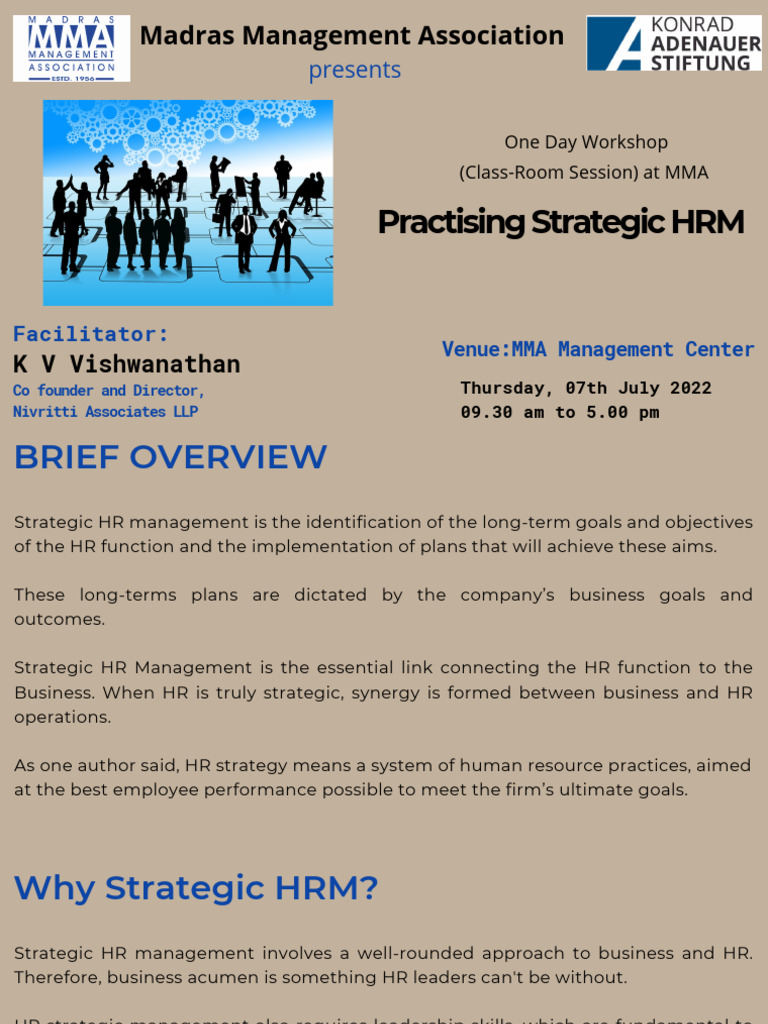 Strategic HRM Workshop at MMA | PDF | Human Resource Management ...