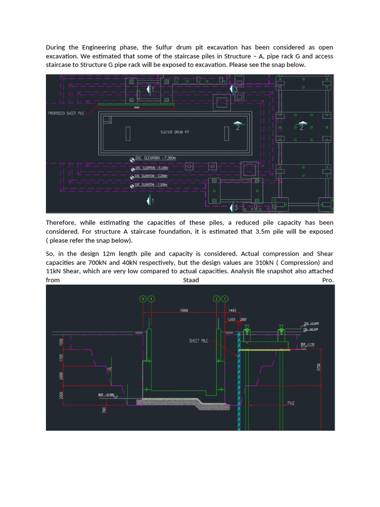 Sulfur Pit Excavation and Pile Capacity Analysis | PDF