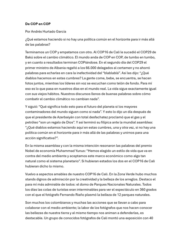 De COP en COP | PDF