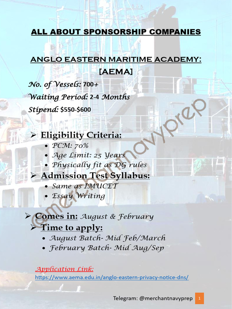 Sponsorship Opportunities in Maritime Academy | PDF | Shipping | Water ...