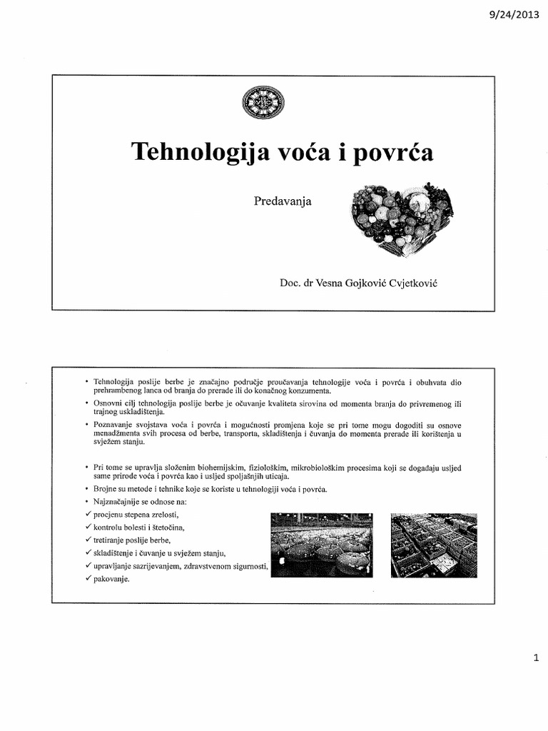 Tehnologija Voća I Povrća 1 | PDF