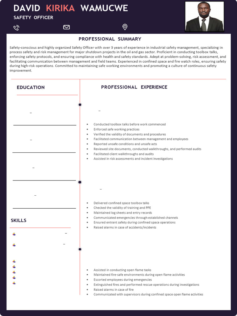 David CV 2024-1 Merged | PDF | Occupational Safety And Health | Safety