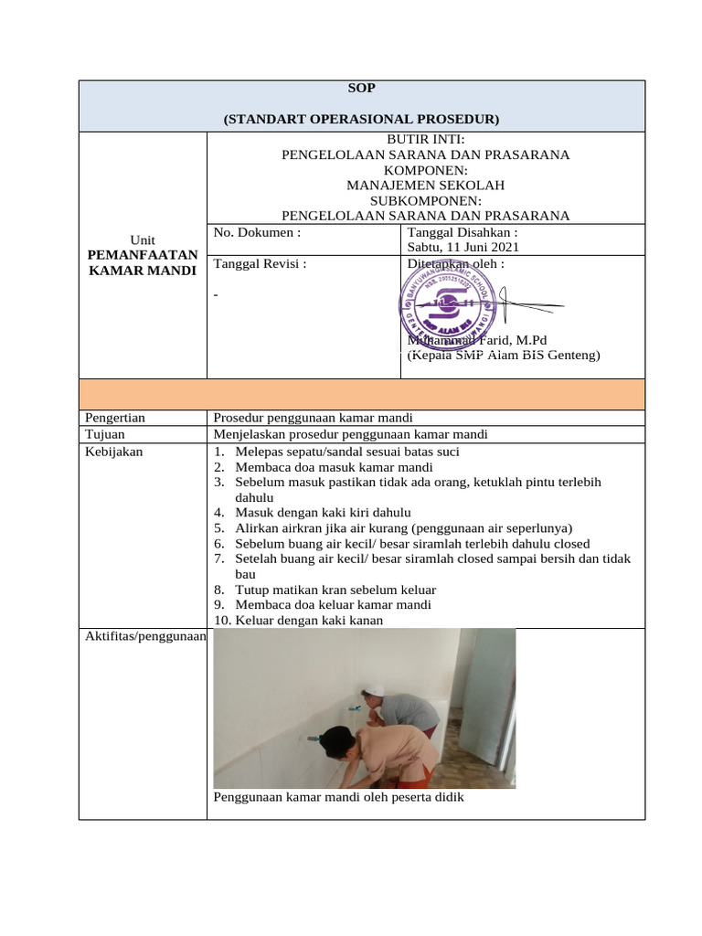 SOP Kamar Mandi | PDF