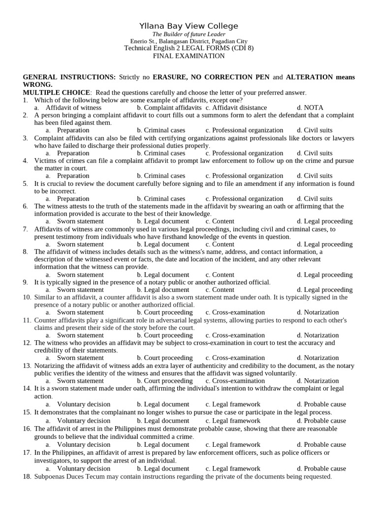 CDI-8-Final | PDF | Affidavit | Witness