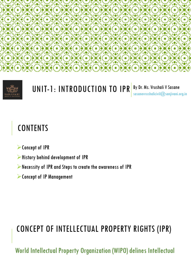 Introduction to IPR Basics | PDF | Intellectual Property | Property