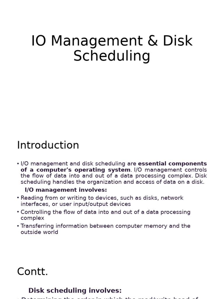 OS IO Management & Disk Scheduling Unit 5 | PDF | File System | Input ...