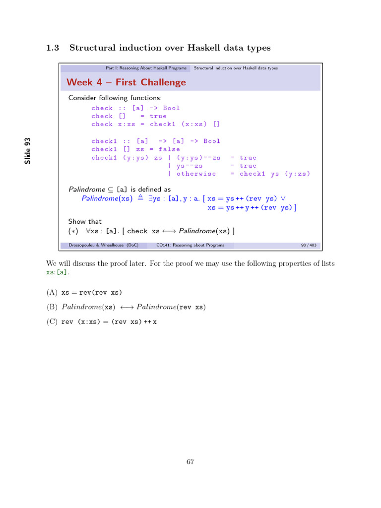 Induction Over Haskell Data Structures (Full Notes) | PDF ...