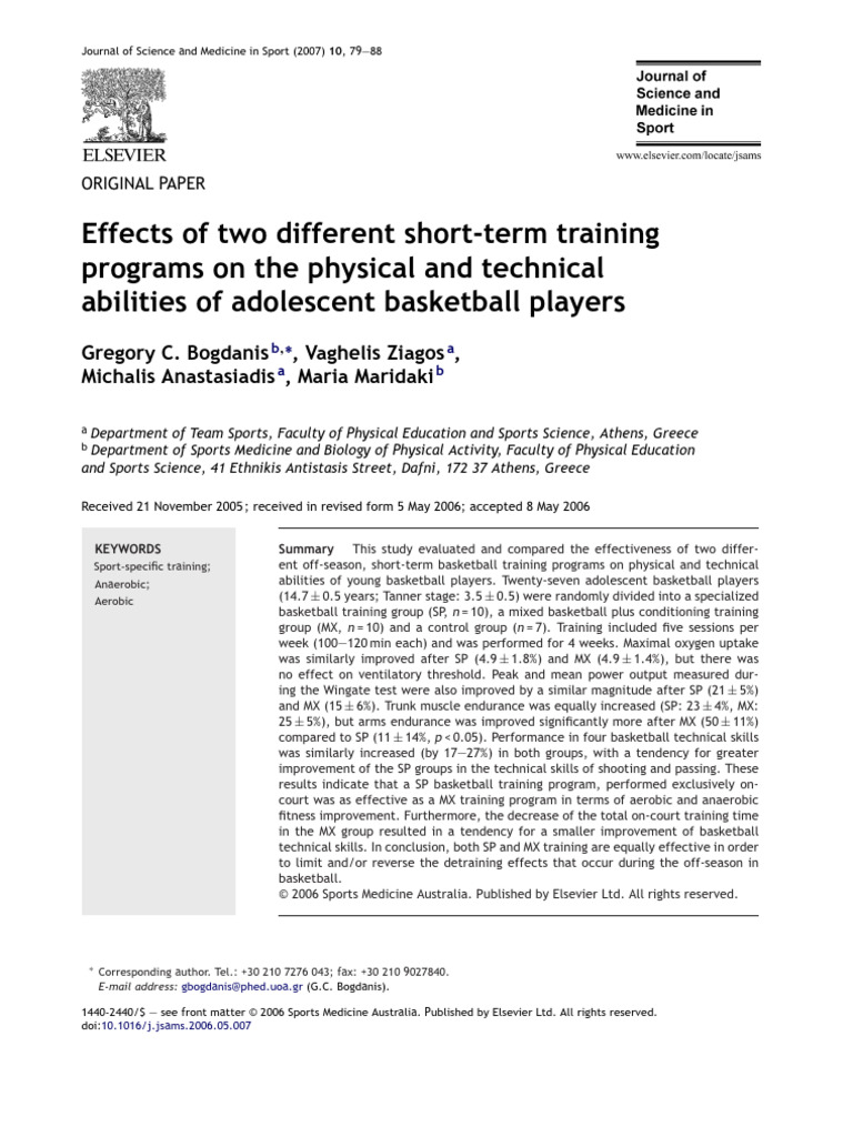 Effects of Two Different Short-Term Training Progr | PDF | Physical ...