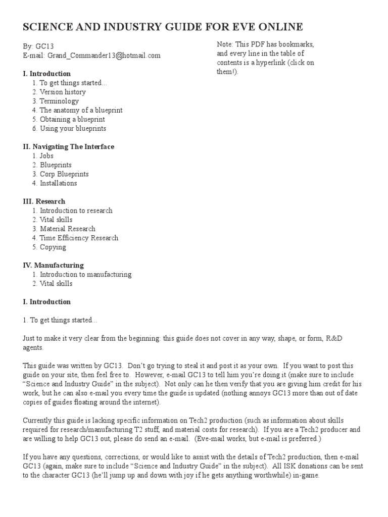Eve-Online Science and Industry Guide | PDF | Mass Production | Factory
