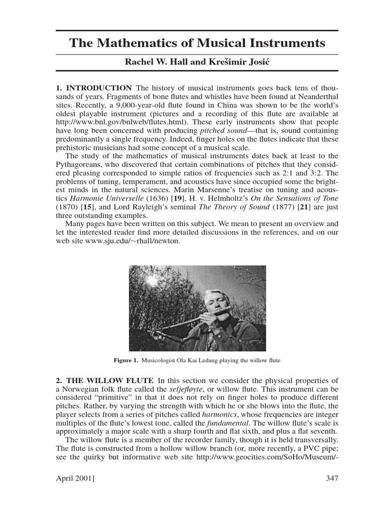 Mathematics Behind Musical Instruments | PDF | Harmonic | Pitch (Music)