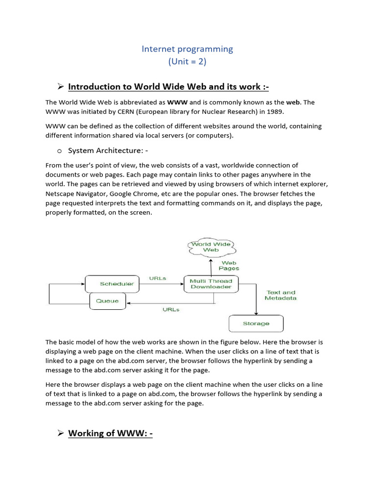 Internet_Programming(IP)_Unit_02 | PDF | World Wide Web | Internet & Web