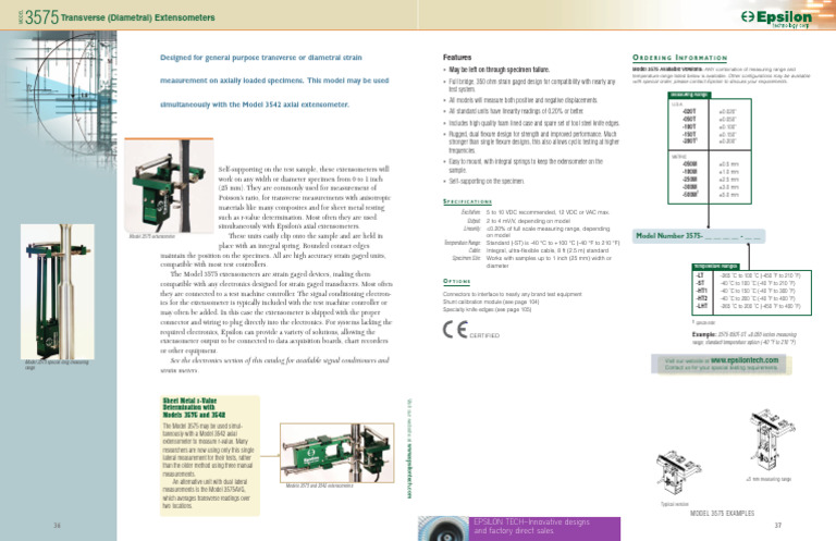 Transverse Extensometer Model 3575 | PDF | Physical Sciences ...