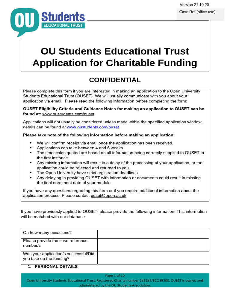 2021 OUSET Application Form-General | PDF | Taxes | Pension