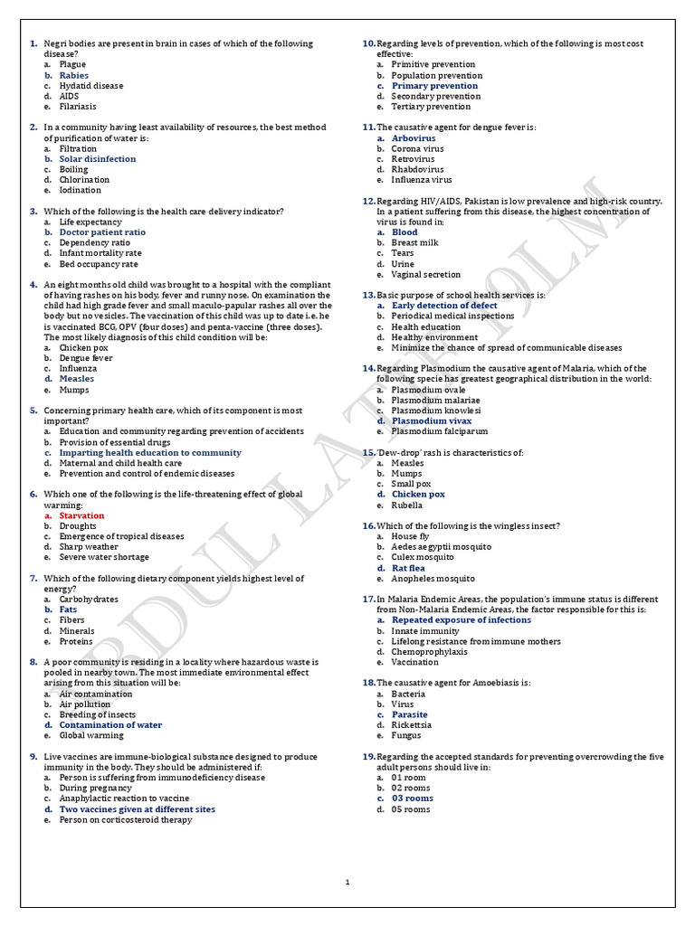Ent BCQS Lumhs | PDF | Malaria | Infection