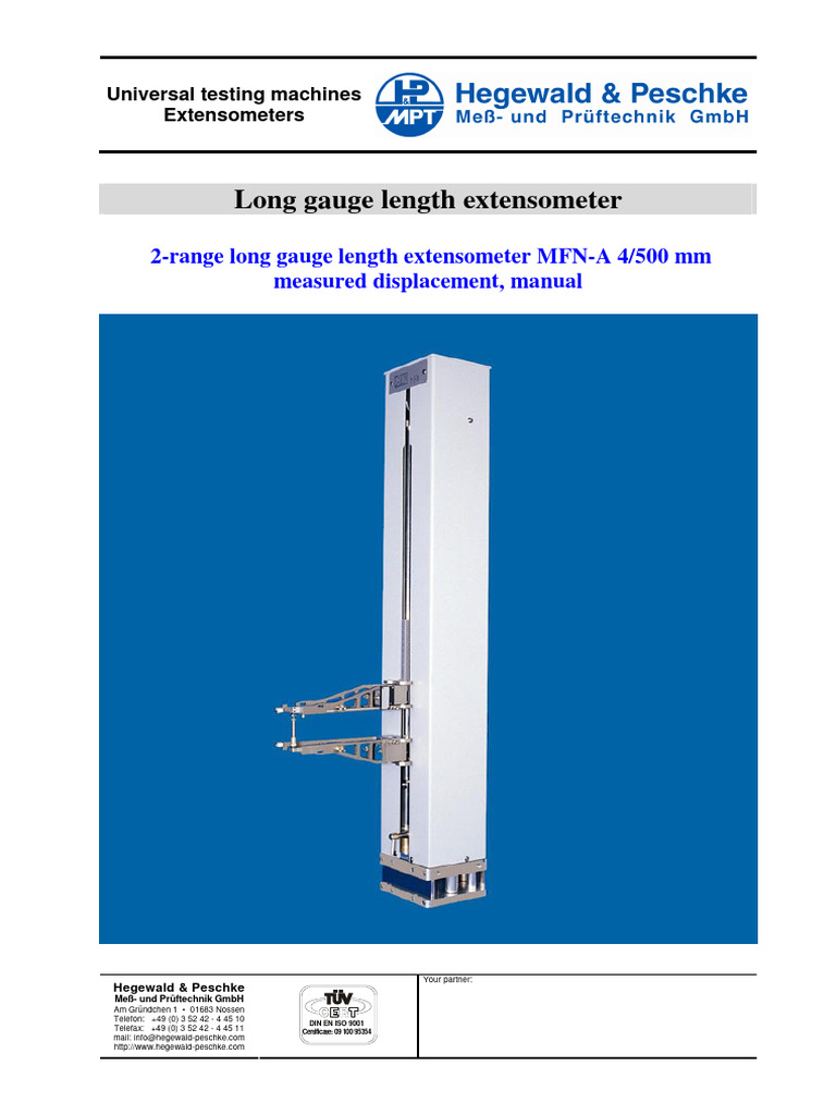 Long Travel Extensometer MFN A 4 500mm | PDF | Mechanical Engineering ...