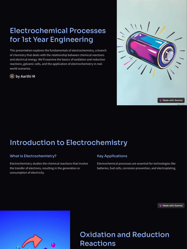 Electrochemistry Basics for Engineers | PDF | Electrochemistry | Redox