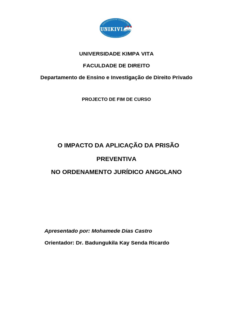 Capa Do Projecto | PDF