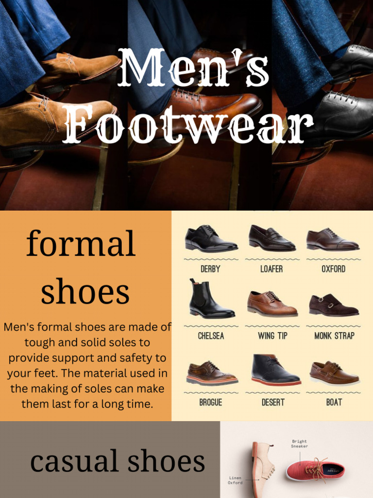 Types of Men's Footwear | PDF