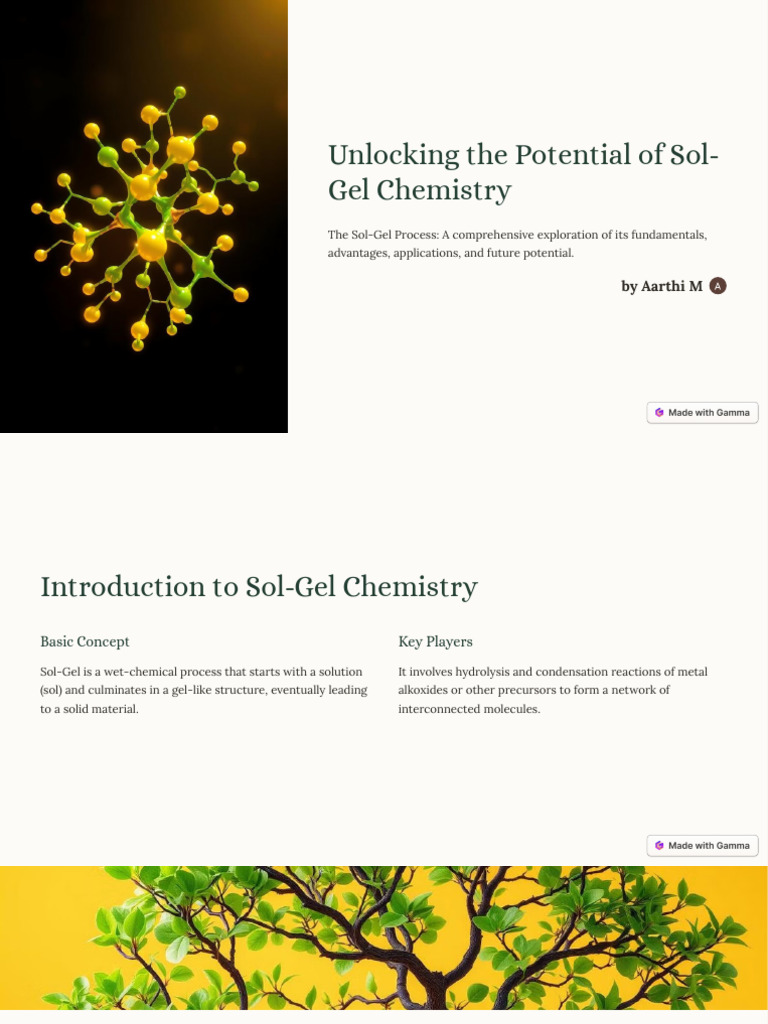 Sol-Gel Chemistry Unveiled | PDF | Materials | Chemical Substances