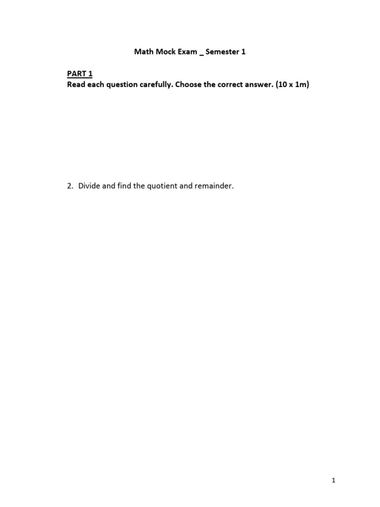 Math Mock Exam AK | PDF | Algebra | Mathematics