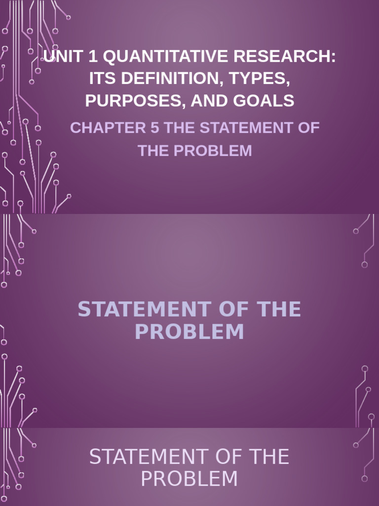 Quantitative Research Problem Statements | PDF | Methodology | Cognition