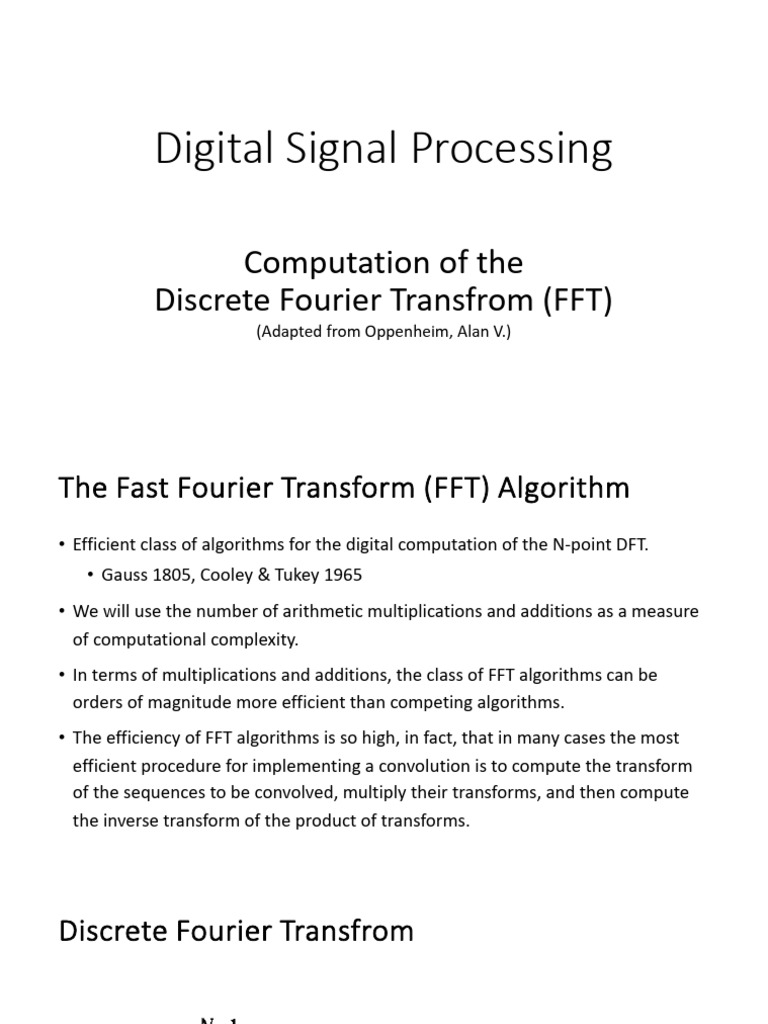 DSP6 FFT | PDF | Fast Fourier Transform | Discrete Fourier Transform