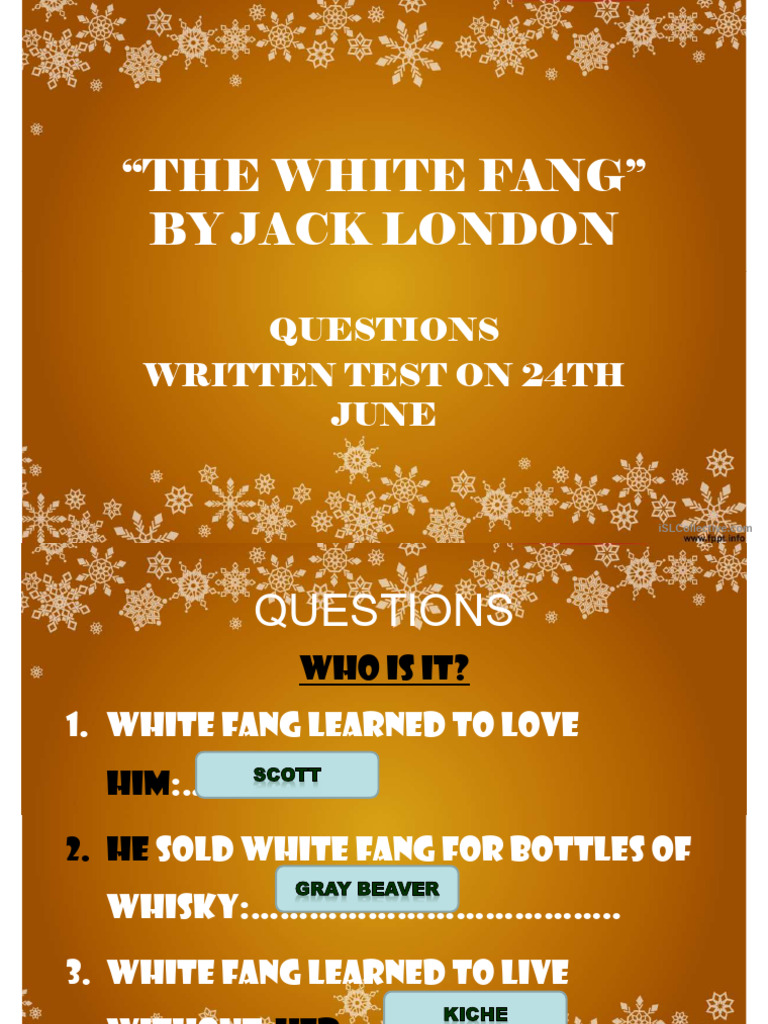 Task To Review - The White Fang | PDF