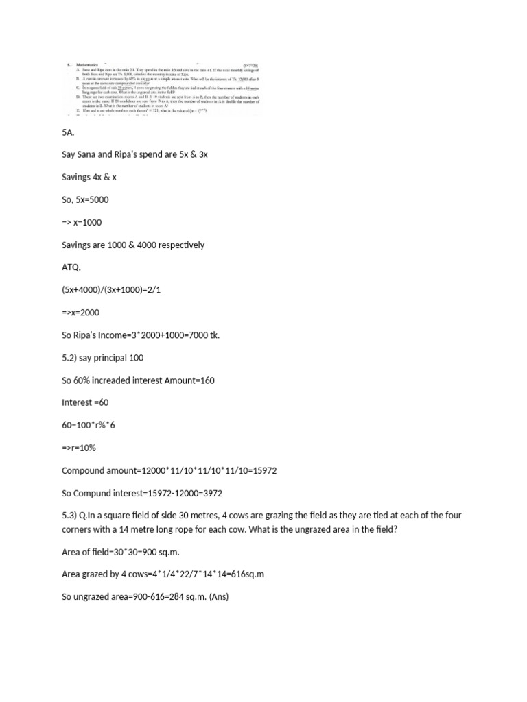 Math Problem Solutions and Analysis | PDF