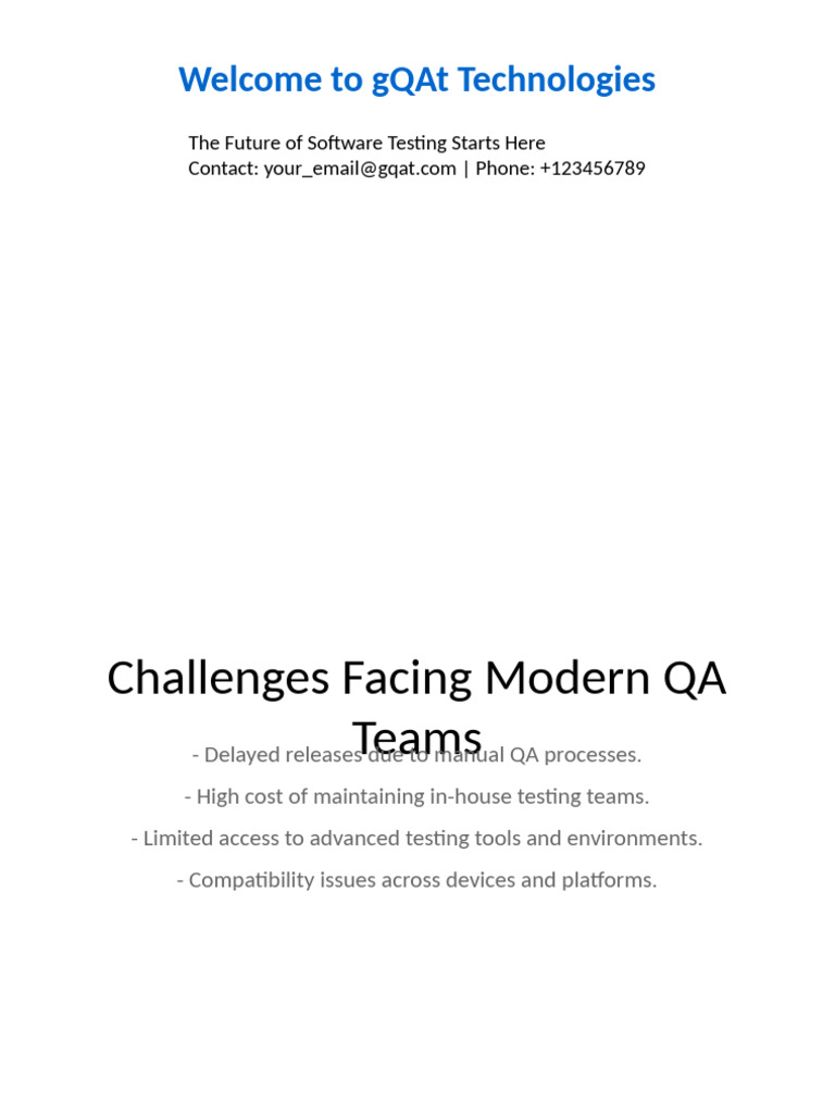 AI-Powered QA Solutions by gQAt | PDF