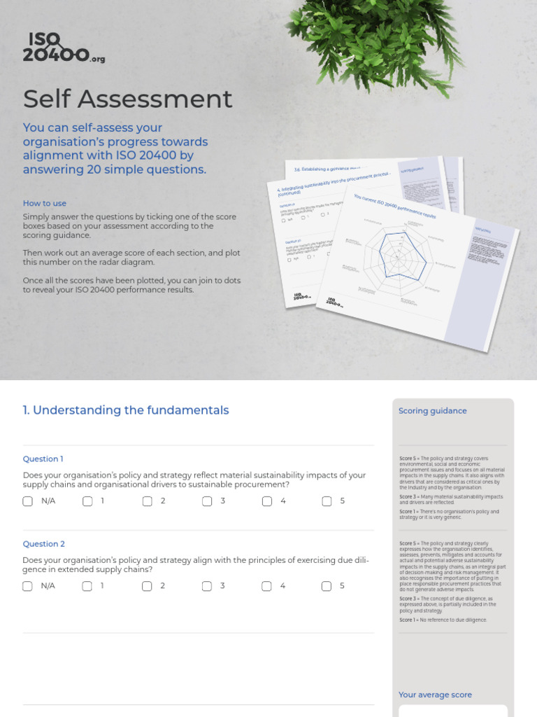 ISO 20400 Self-Assessment Guide | PDF | Environmentalism | Sustainability