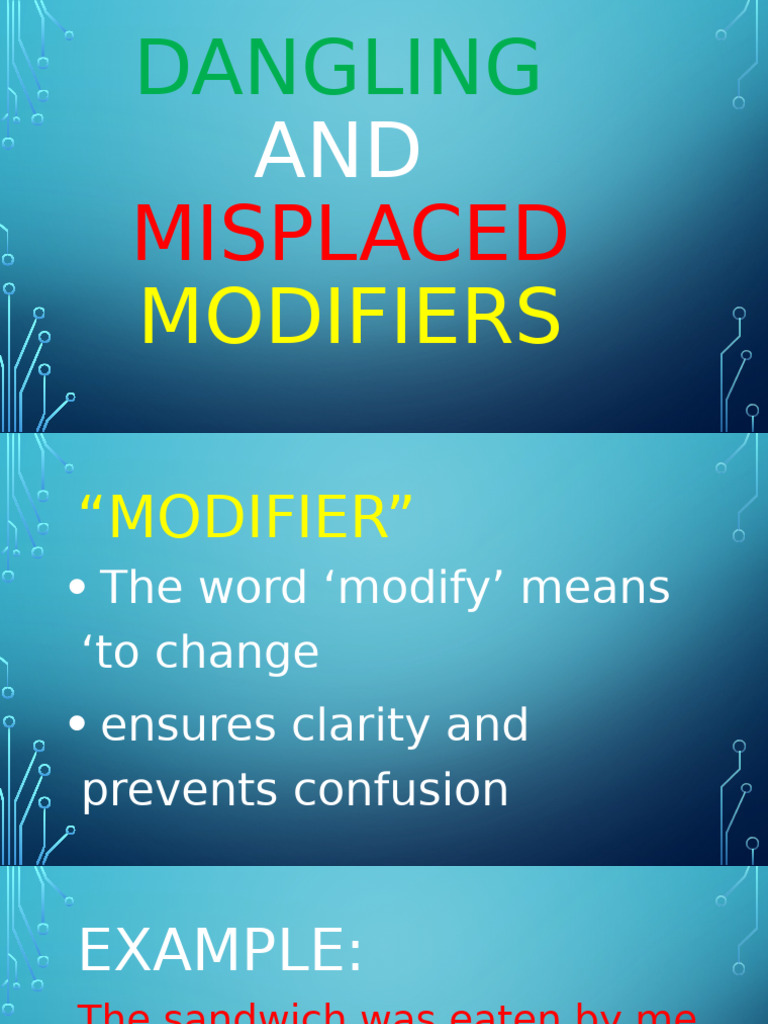 Dangling and Misplaced | PDF