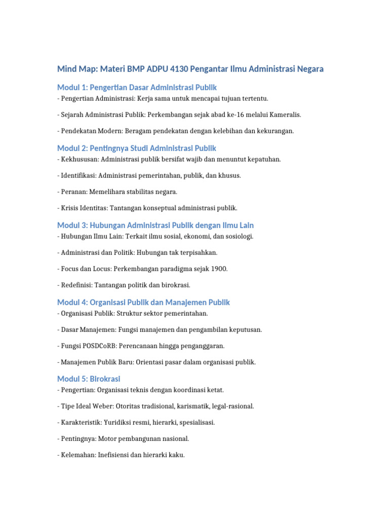 Mind Map ADPU 4130 | PDF