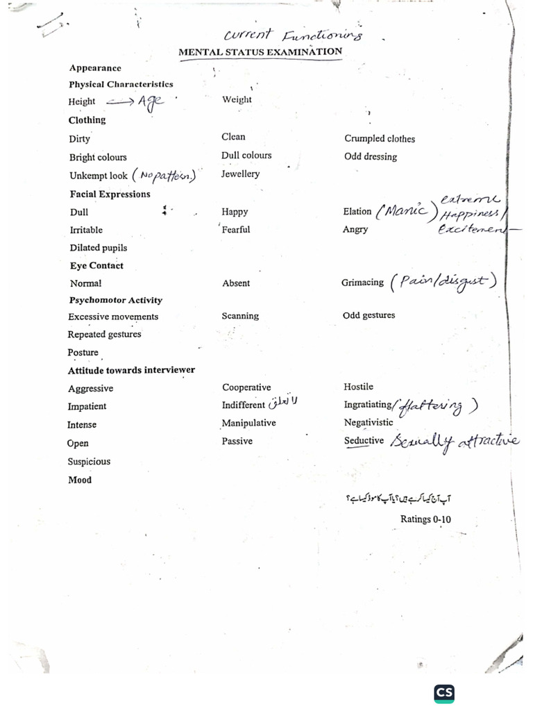 Mental Status Examination | PDF
