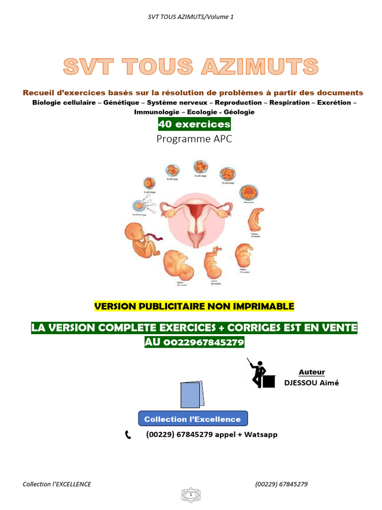 Exo SVT Tout Azimut | PDF | Cellule (Biologie) | Cytoplasme