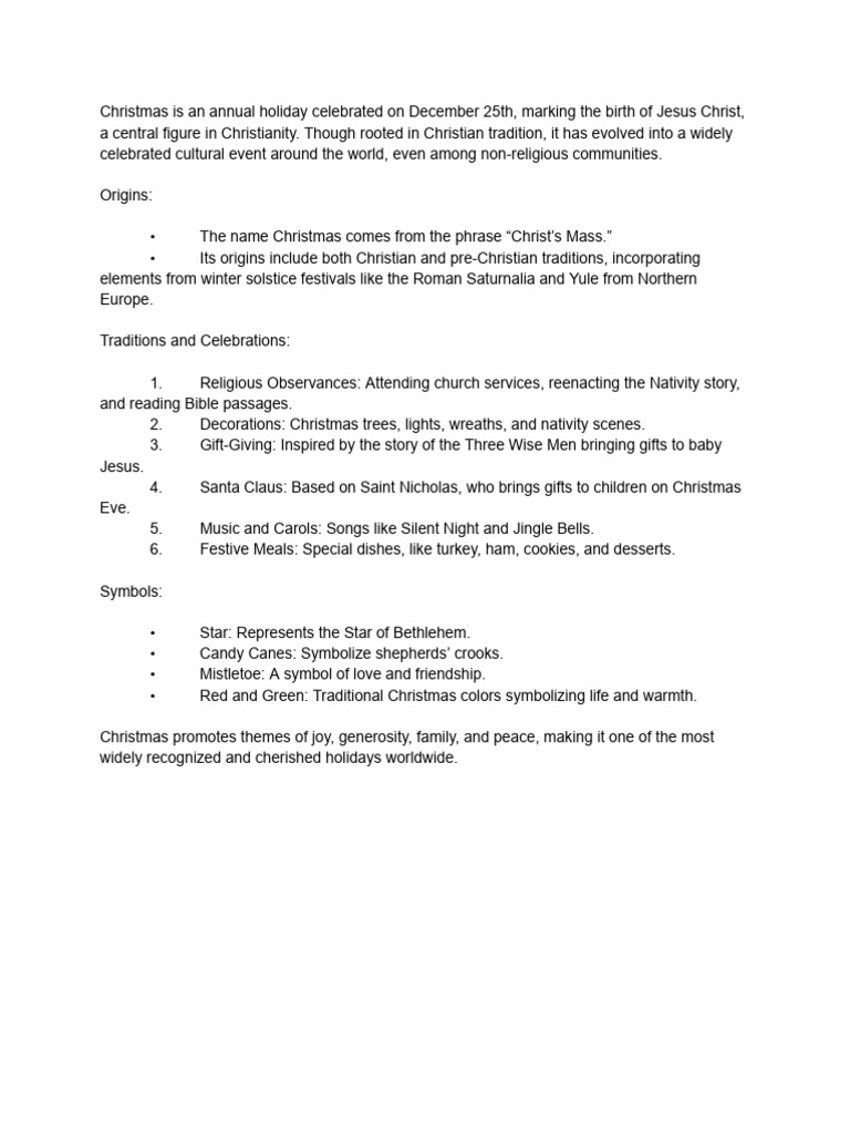Understanding Christmas Traditions and Origins | PDF