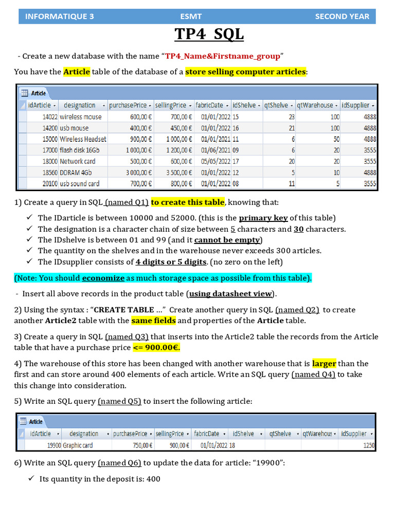 SQL Queries for Database Management | PDF