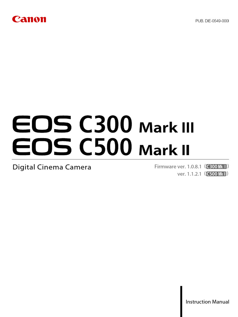 Eosc300mk3 500mk2 Im13 en | PDF | Video | Camera
