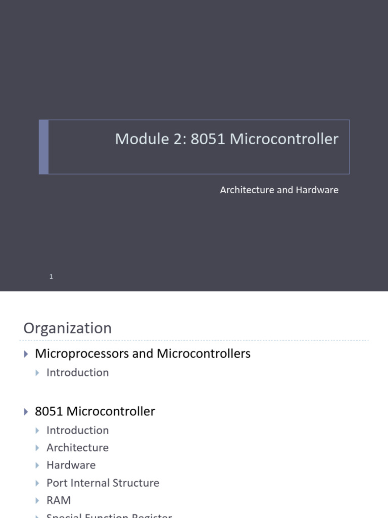 Week 2 - 8051 Architecture | PDF | Microcontroller | Central Processing Unit