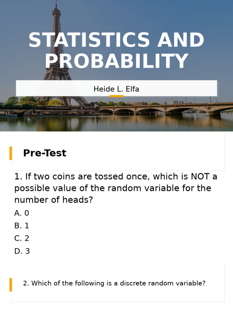 Statististics Module 1 Random Variables | PDF | Probability ...