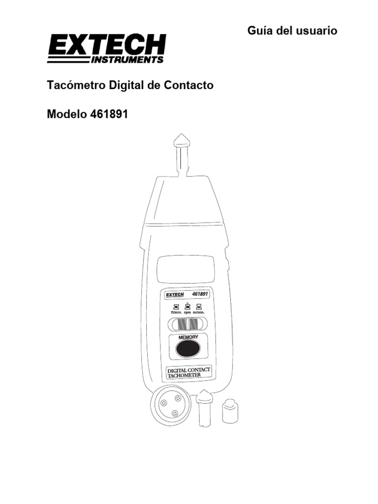 Manual Tacometro Digital Extech 461891 | PDF | Ingeniería Informática ...