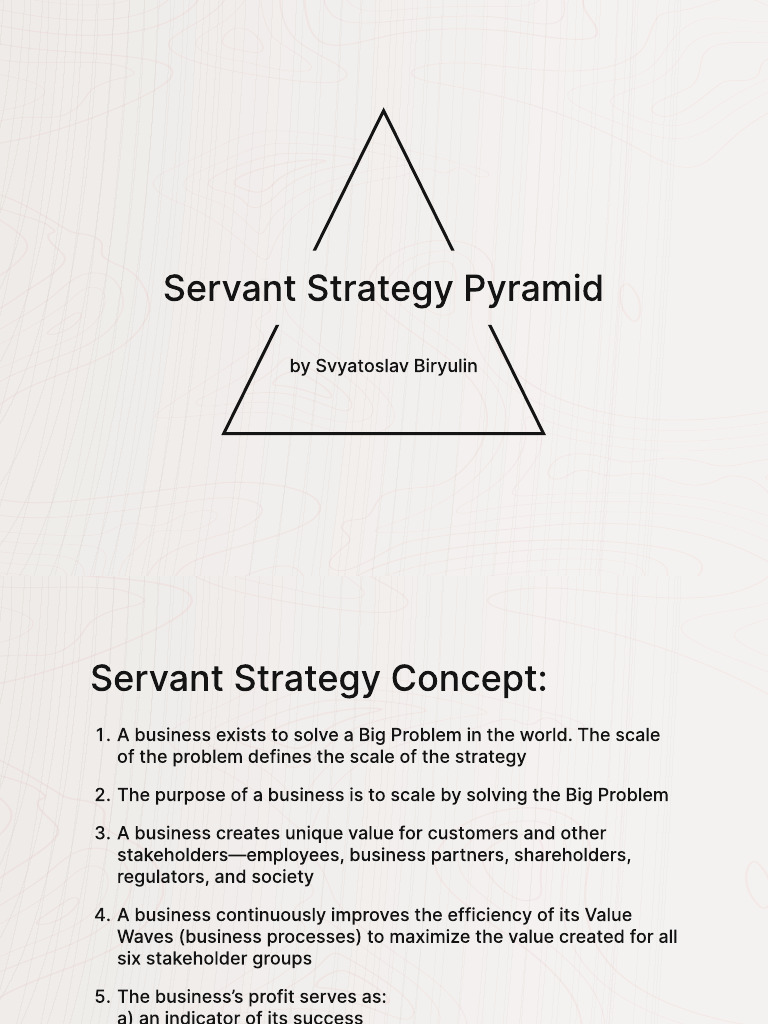 Servant Strategy Pyramid | PDF | Stakeholder (Corporate) | Performance ...