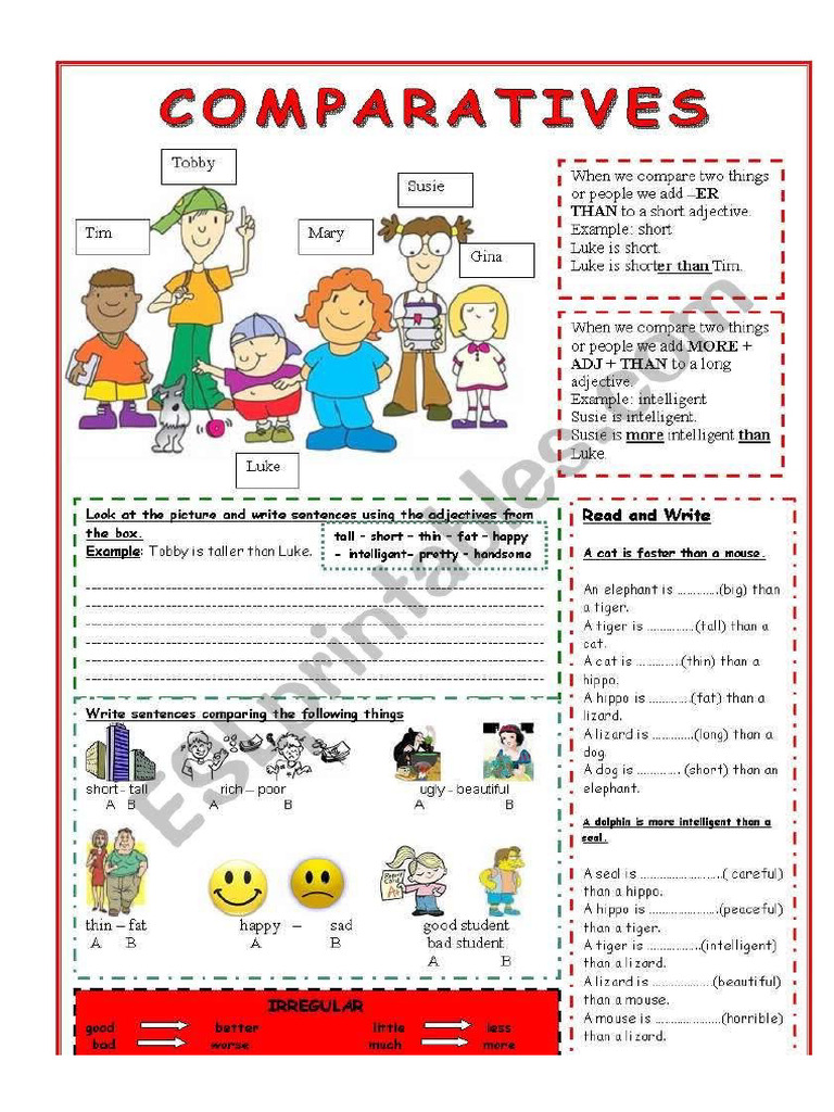 comparative worksheet | PDF