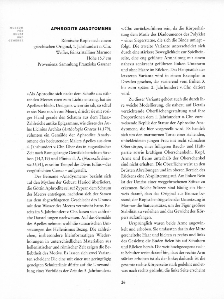 Aphrodite Anadyomene | PDF