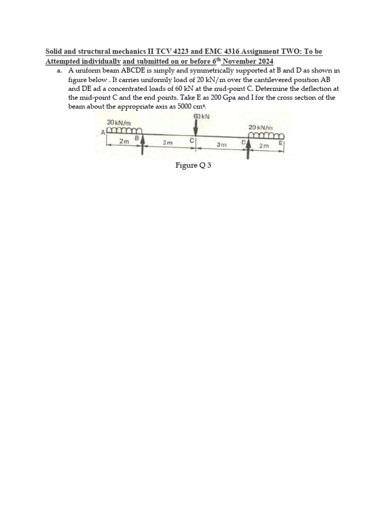 Beam Deflection Analysis Assignment | PDF
