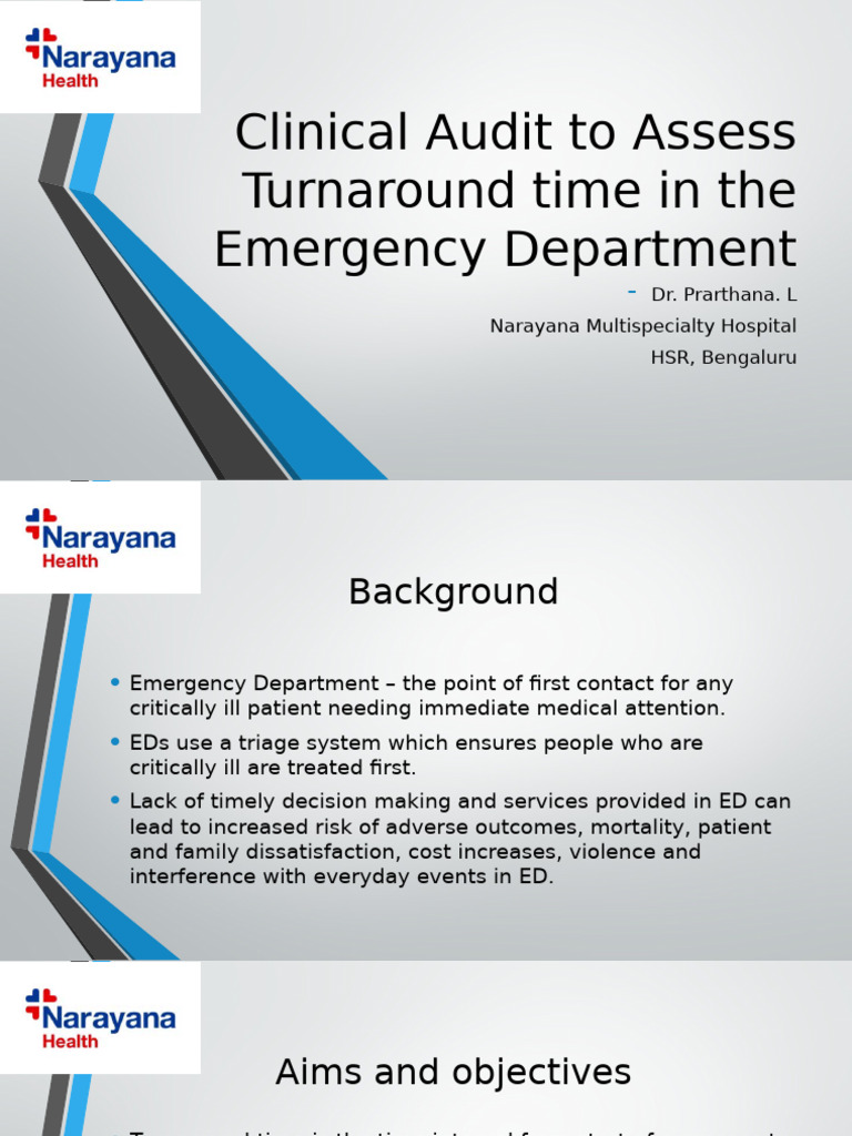 Emergency TAT Audit | PDF | Emergency Department | Electronic Health Record